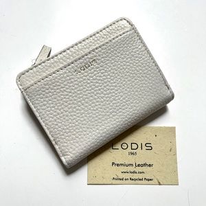 Lodis | Bags | Nwt Lodis Trifold Flap Wallet White Pebbled Leather 45x ...